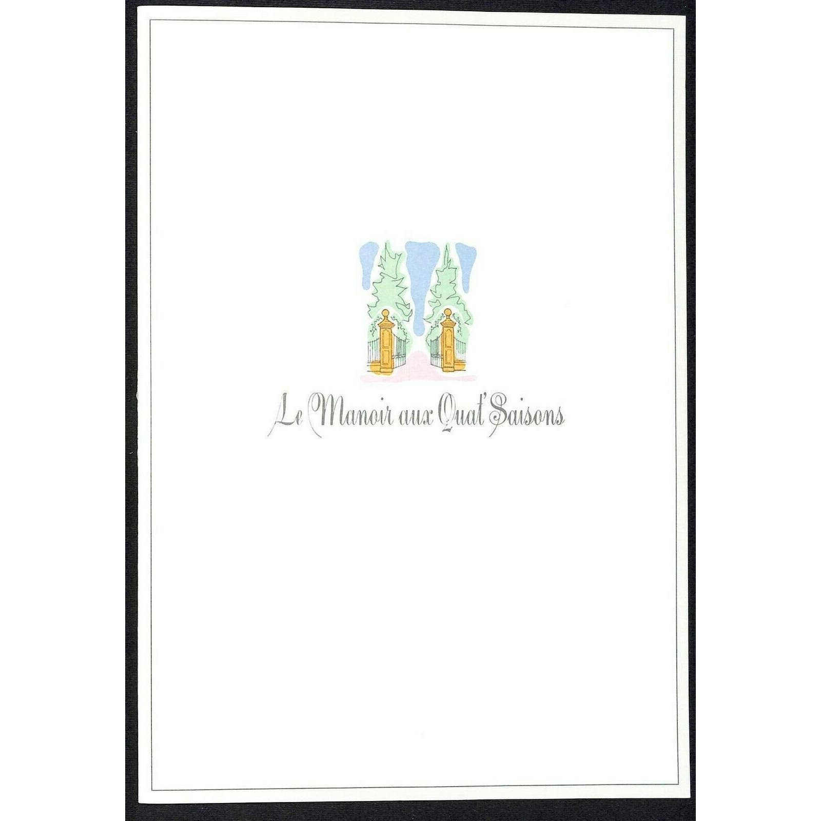 "Le Manoir aux Quat'Saisons" Notre Menu Gourmand Menu w/ Signature by – Jerry's Vintage Trading