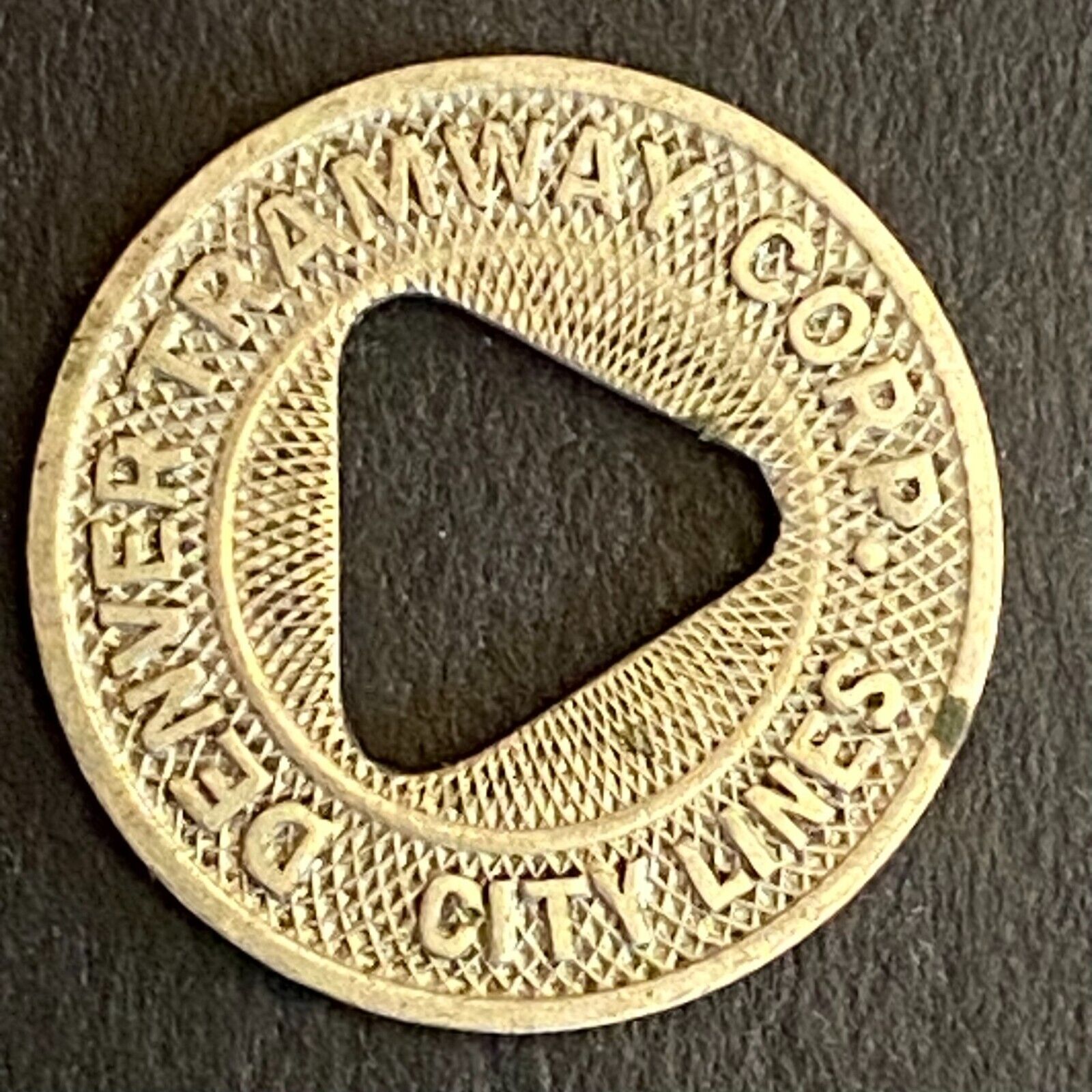 Denver Tramway Corp City Lines G/F One City Fare Transit Token 16mm ...