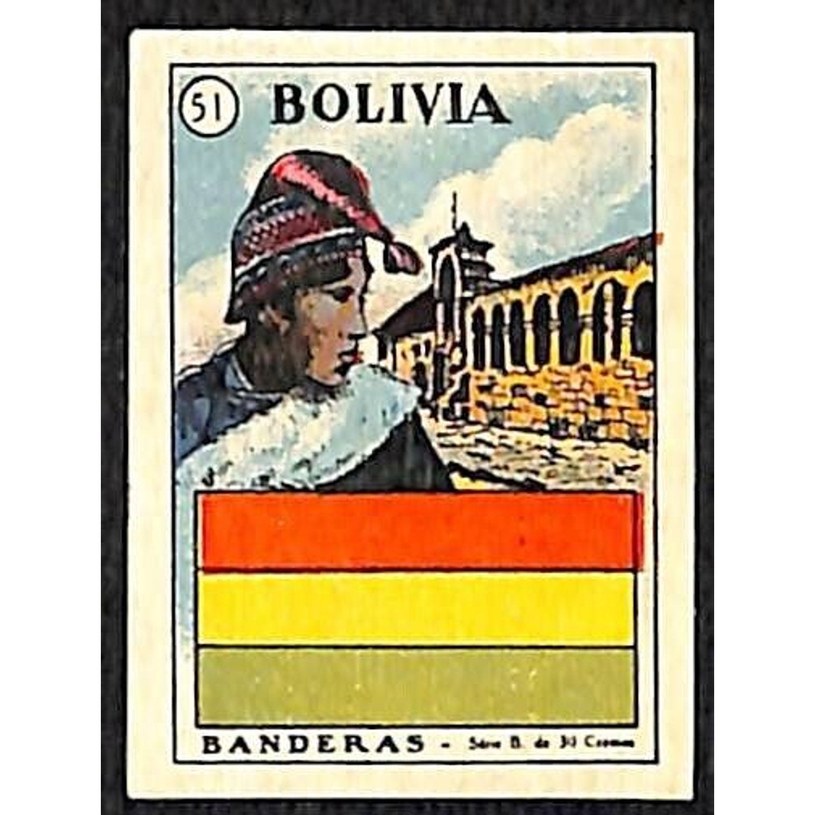 Bolivia Country Banderas / Flag Matchbox Label Series Vintage #51 ...