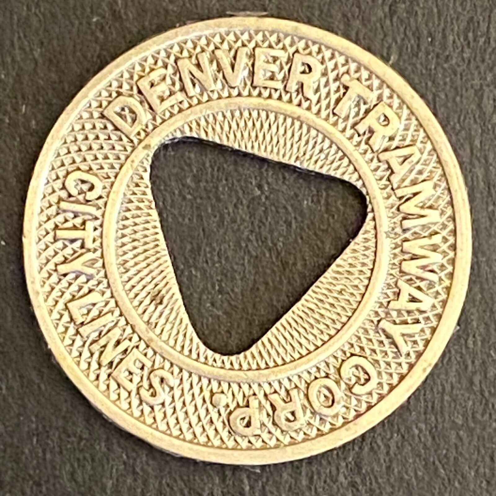 Denver Tramway Corp City Lines G/F One City Fare Transit Token 16mm ...
