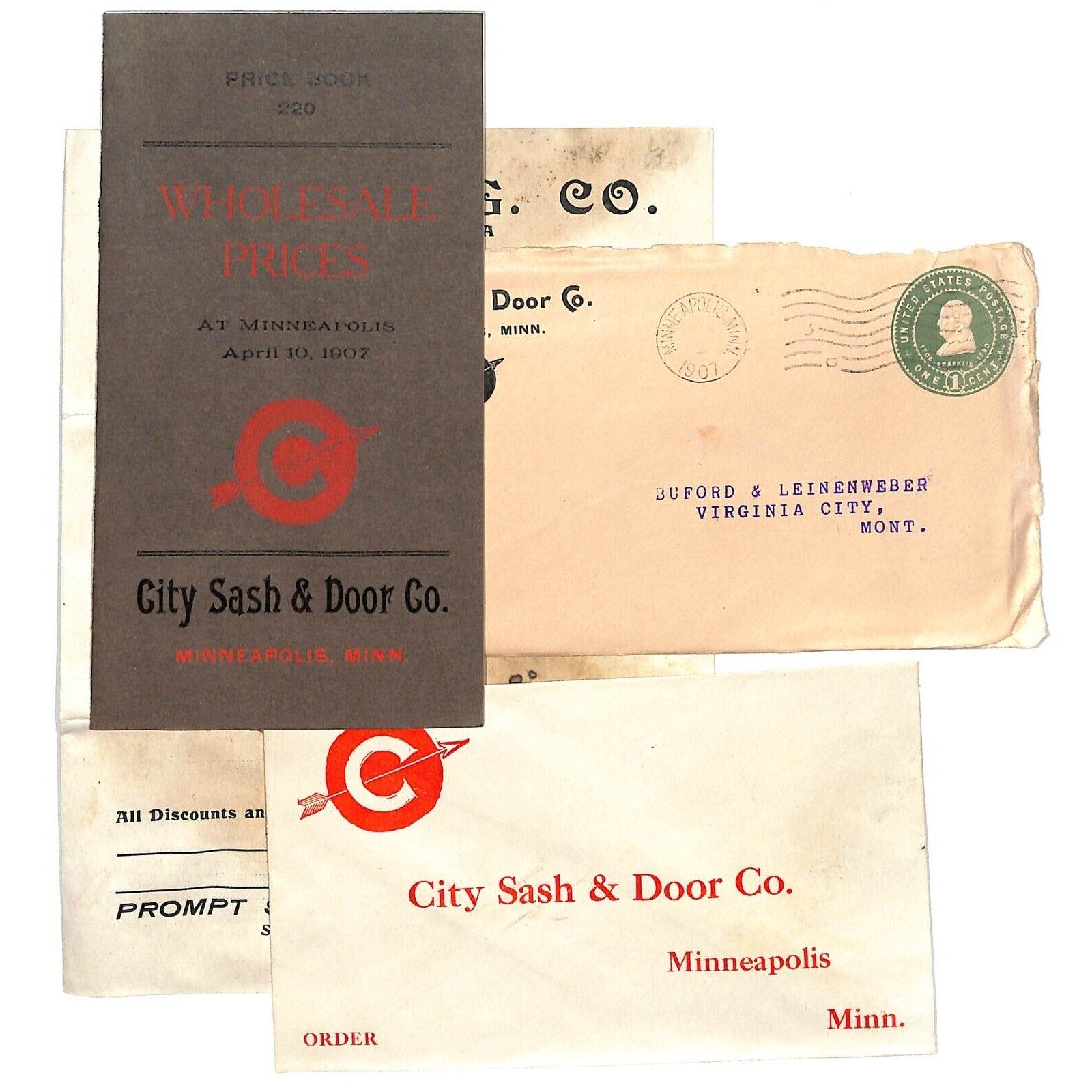 City Sash & Door Co. Minn. / Huttig Mfg. Billings, MT 1907 Catalogs ...