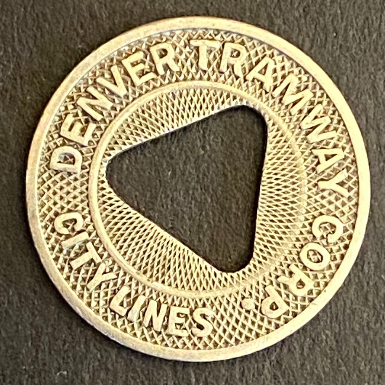 Denver Tramway Corp City Lines G/F One City Fare Transit Token 16mm ...
