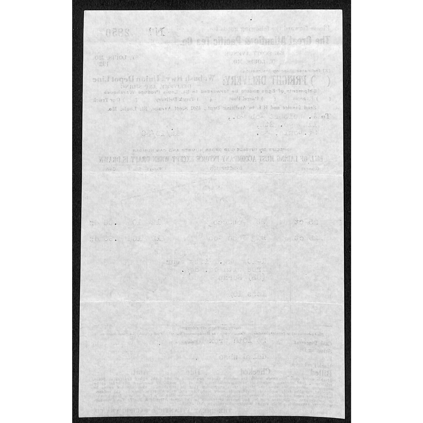 The Great Atlantic & Pacific Tea Co. A&P St. Louis, MO 1936 Bill of La ...