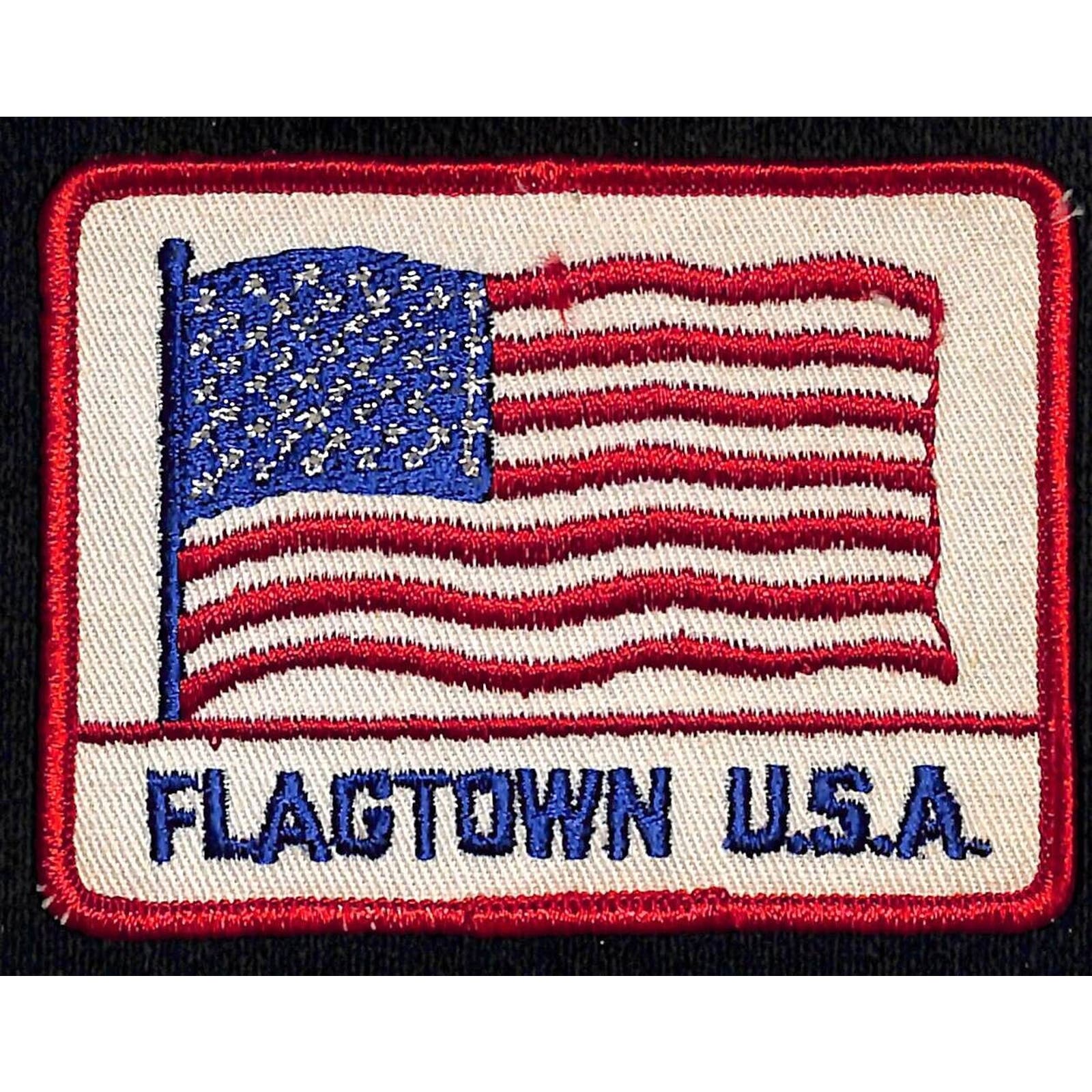 BSA Patch Flagtown U.S.A. (Wallace, IN 1974 Camporee) Flag 1975 Boy Sc ...