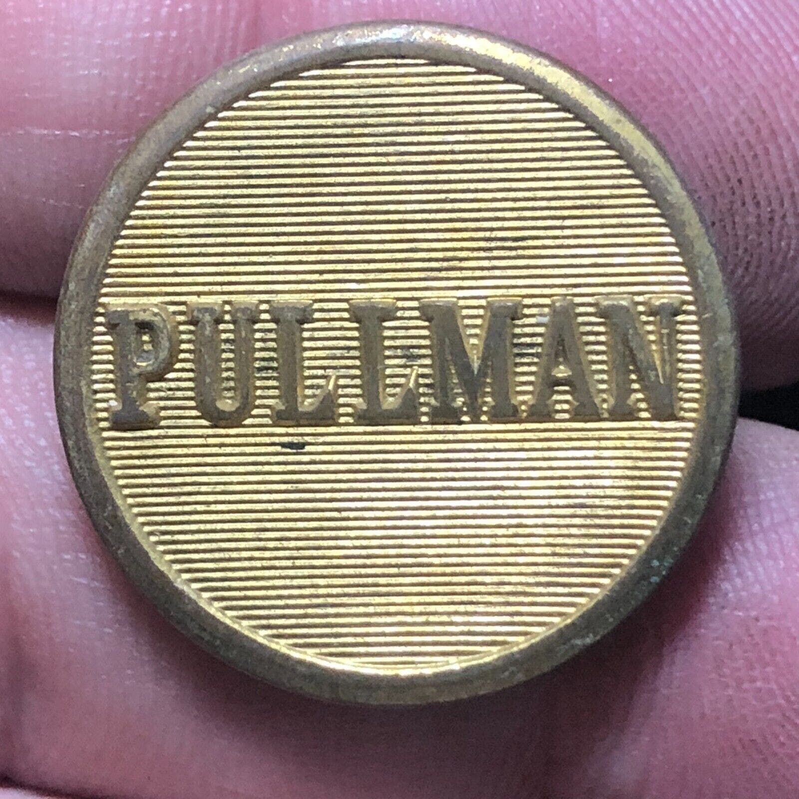 Pullman Railroad Uniform Button Brass 3/4" Flat - Waterbury – Jerry's ...
