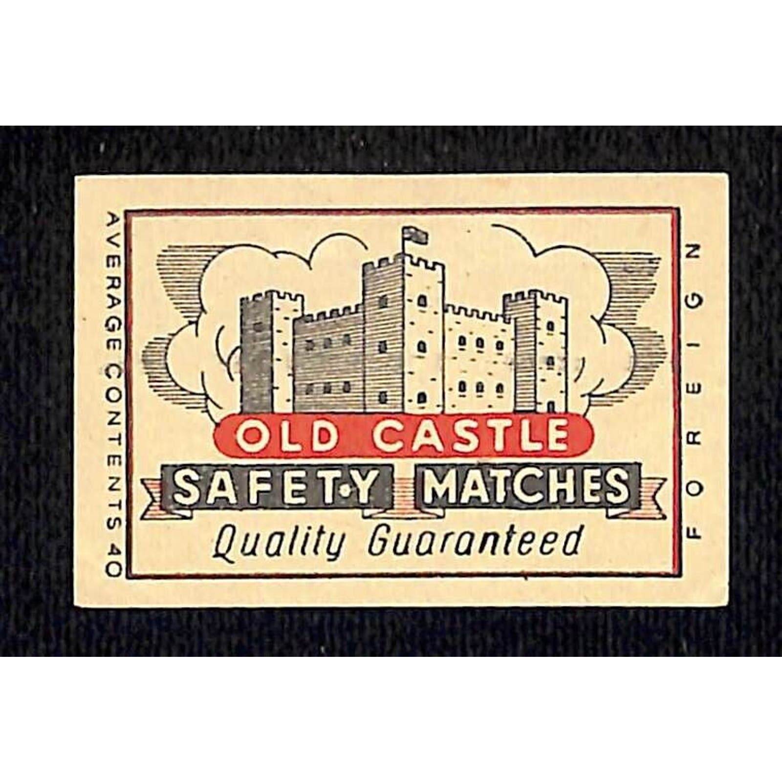 Vintage Matchbox Label "Old Castle" Safety Matches Foreign (London ...