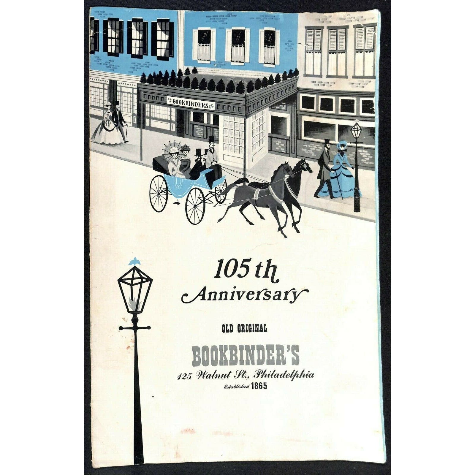 Bookbinder's Menu 1970 Large Restaurant Philadelphia Horse & Carriage ...