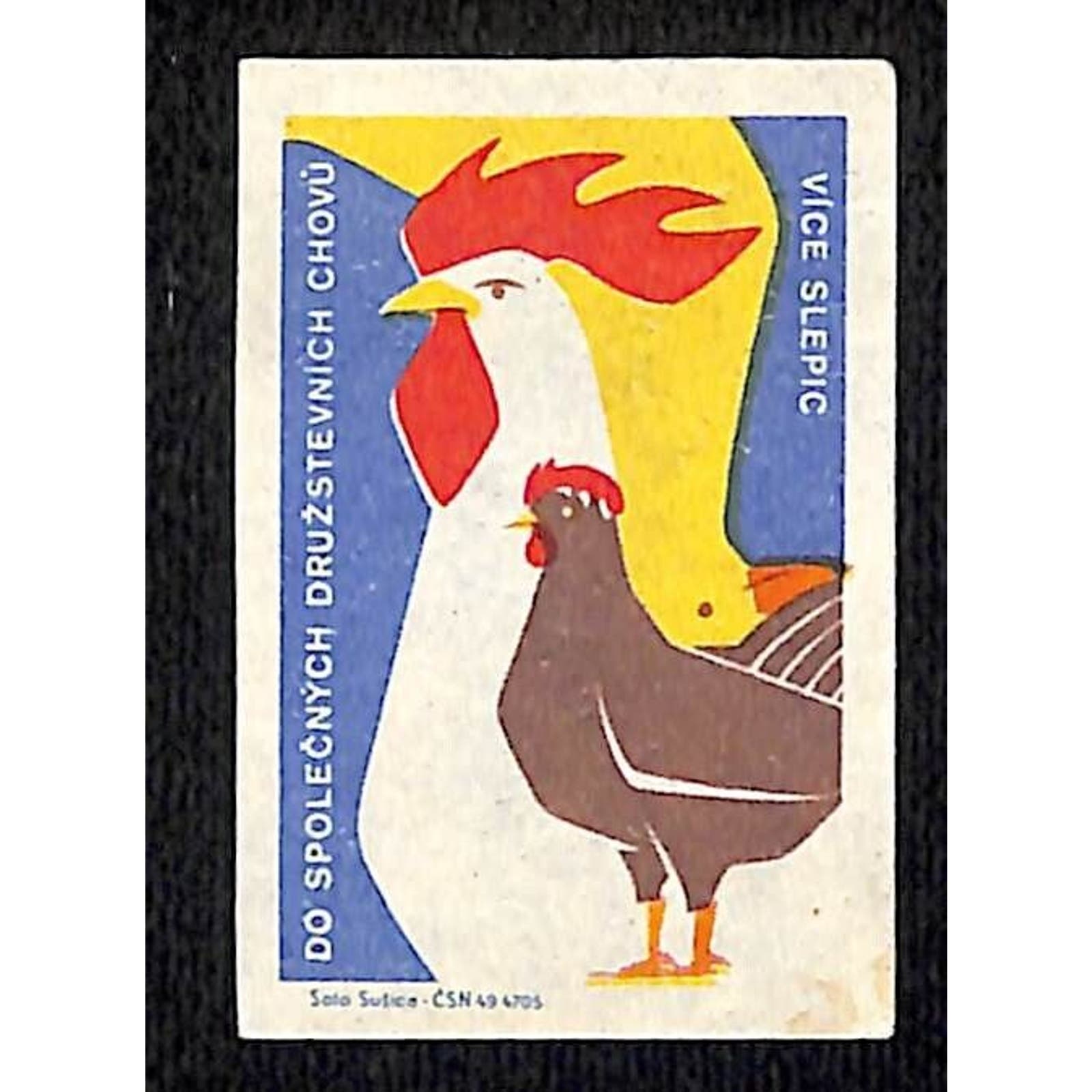 Vintage Czech–Slovak Matchbox Label - CO-OP Breeding - More Chicken ...