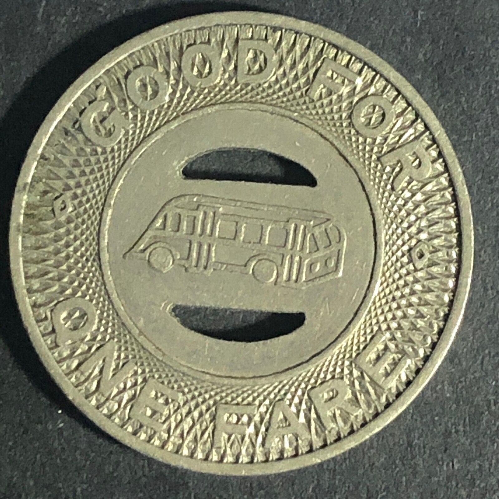 Canton City Lines Inc. G/F One Fare Brass Bus Transit Token 22.79mm ...