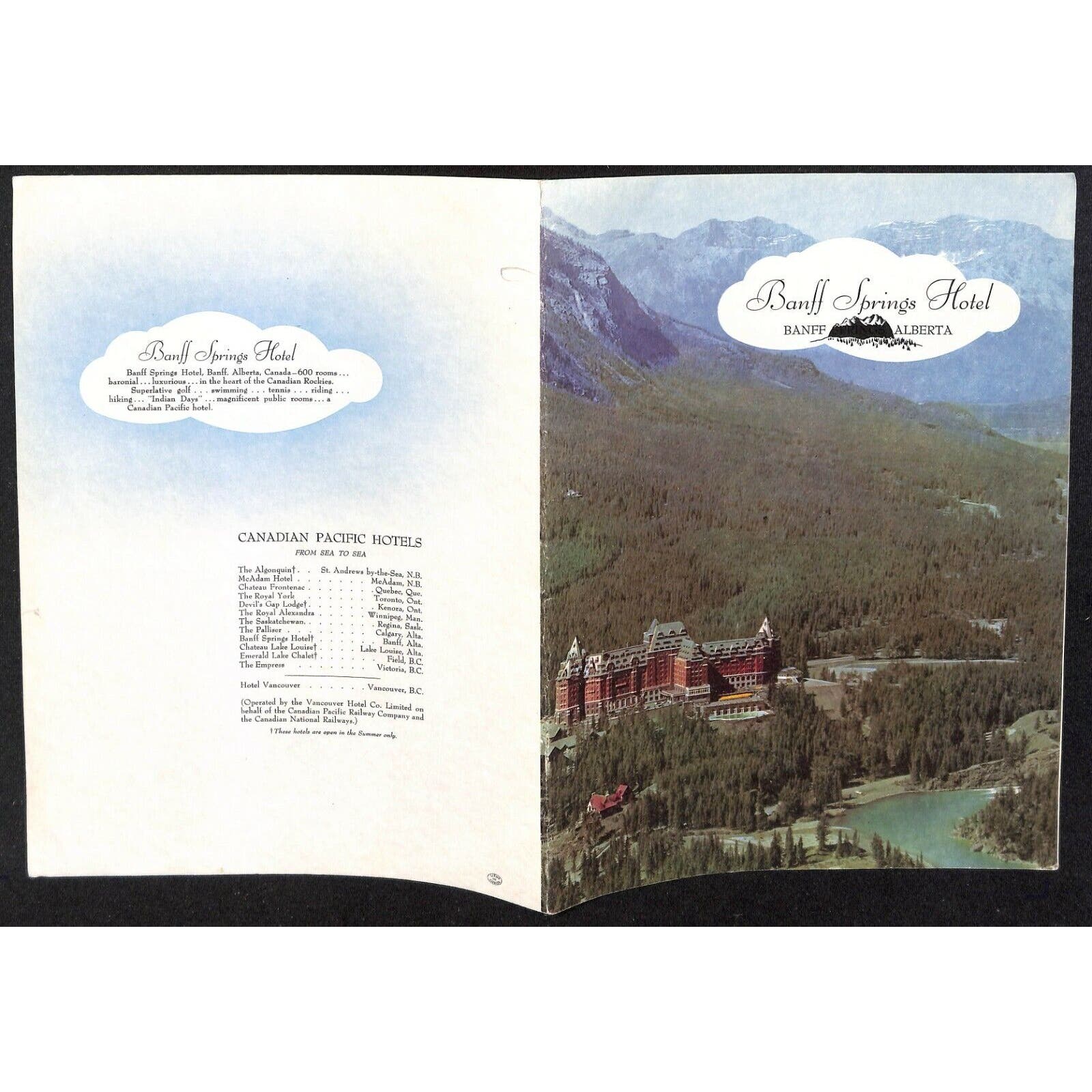 Vintage 1958 Banff Springs Hotel Restaurant Dinner Menu Alberta Canadi ...
