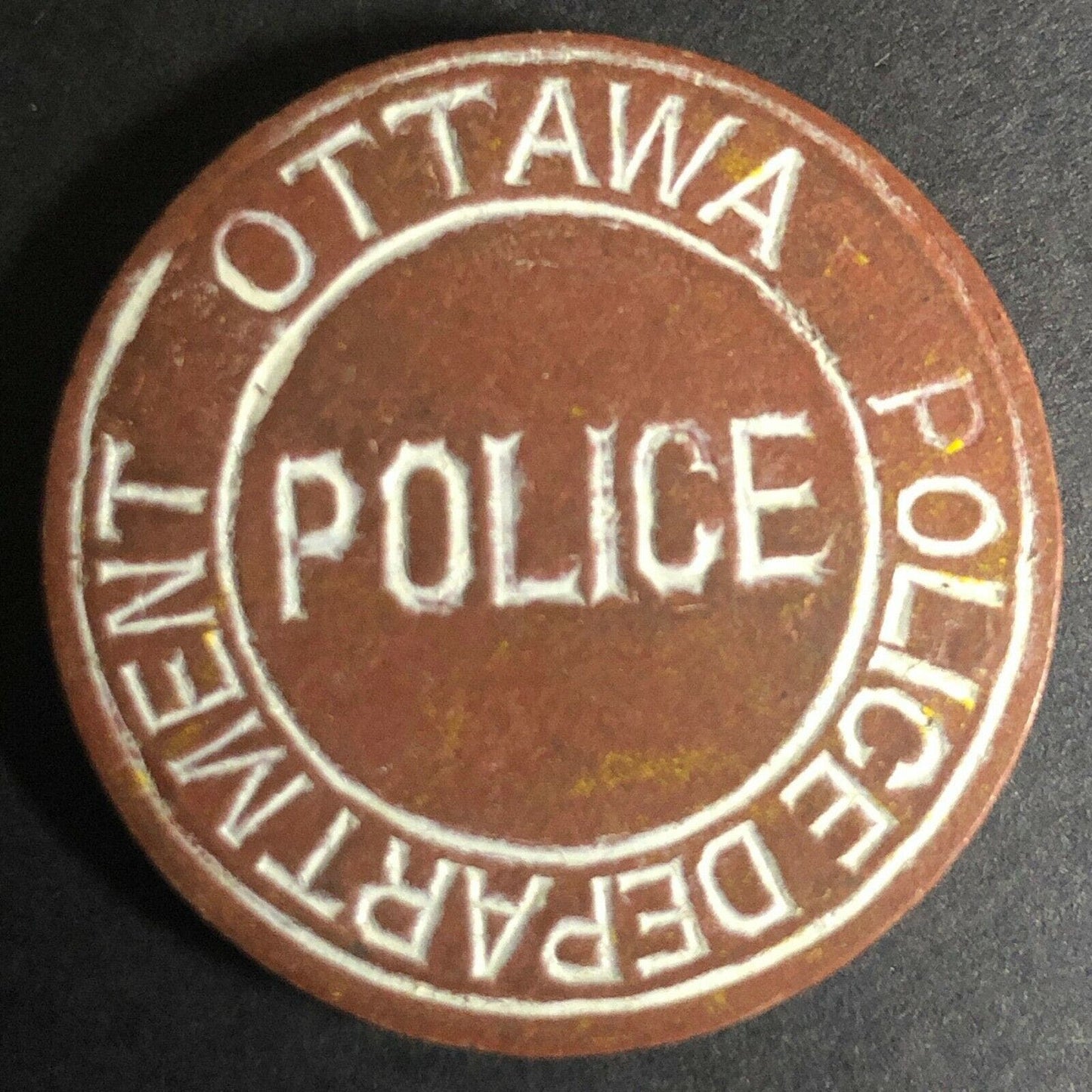 Vintage 32mm Pressed Fiber / Wood "Ottawa Police Department" Token c19 ...
