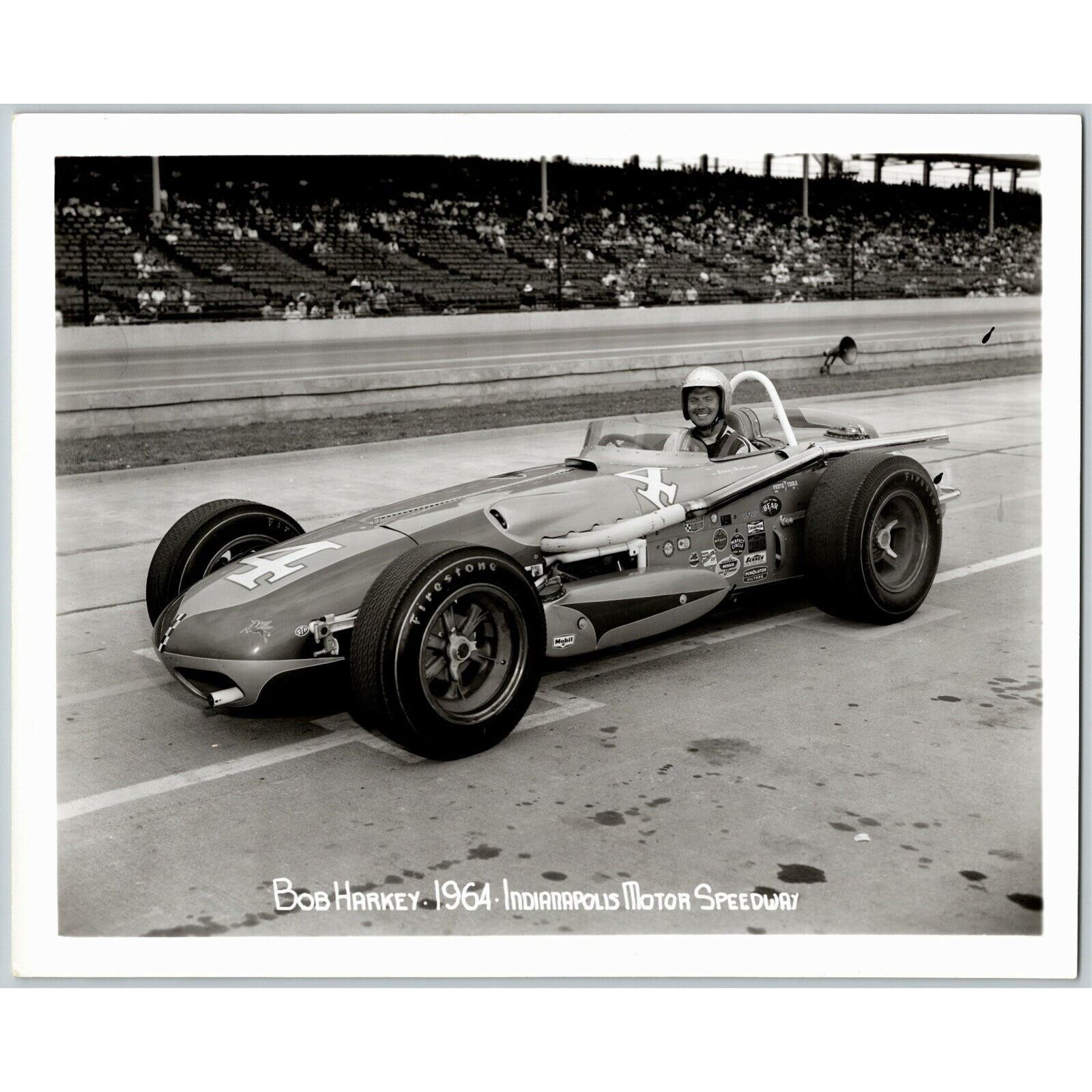 Indy 500 1964 Bob Harkey Glossy 8x10 B&W Original Photo - Stamped ...
