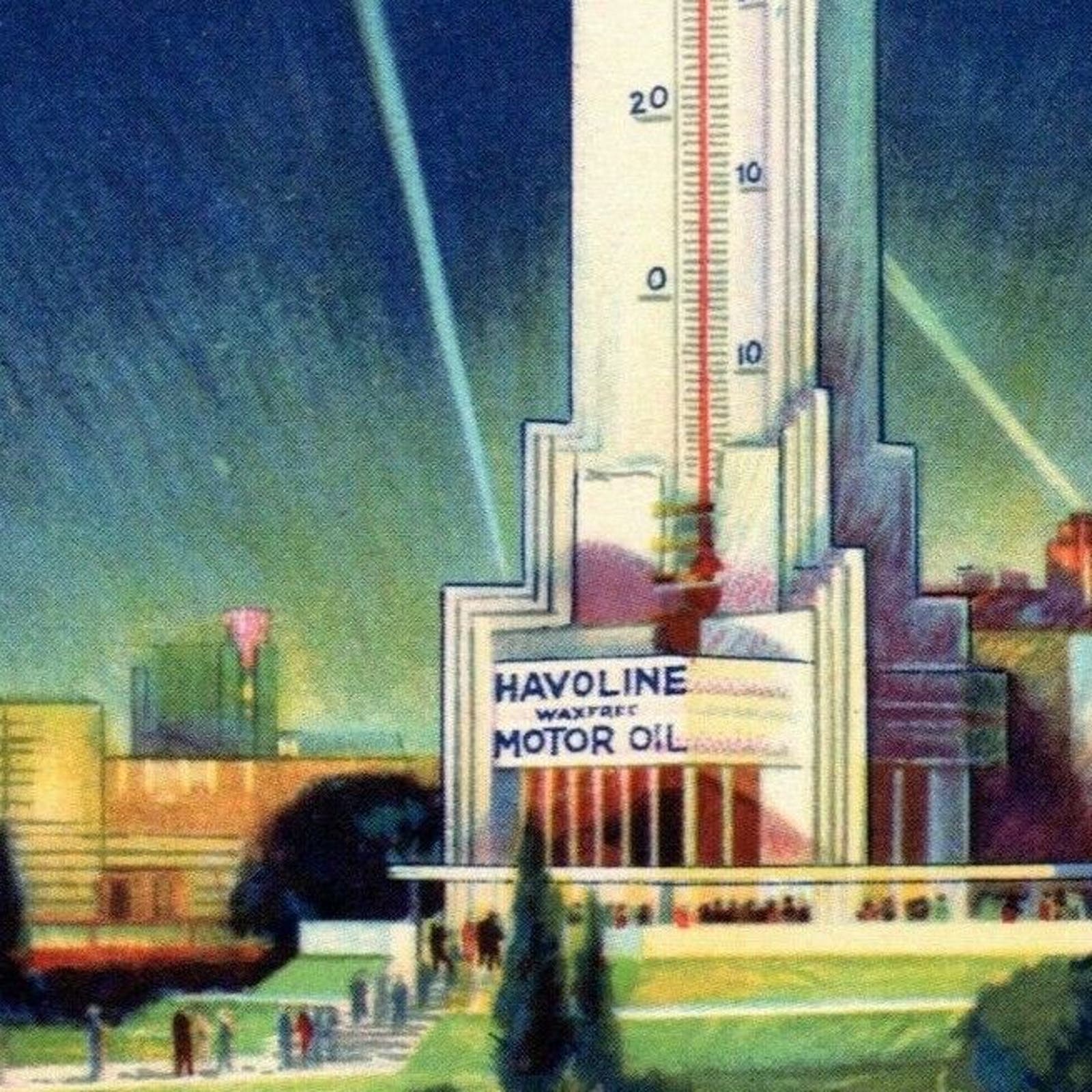 Vintage Postcard 1933 Chicago World's Fair "Havoline Thermometer" Tall ...