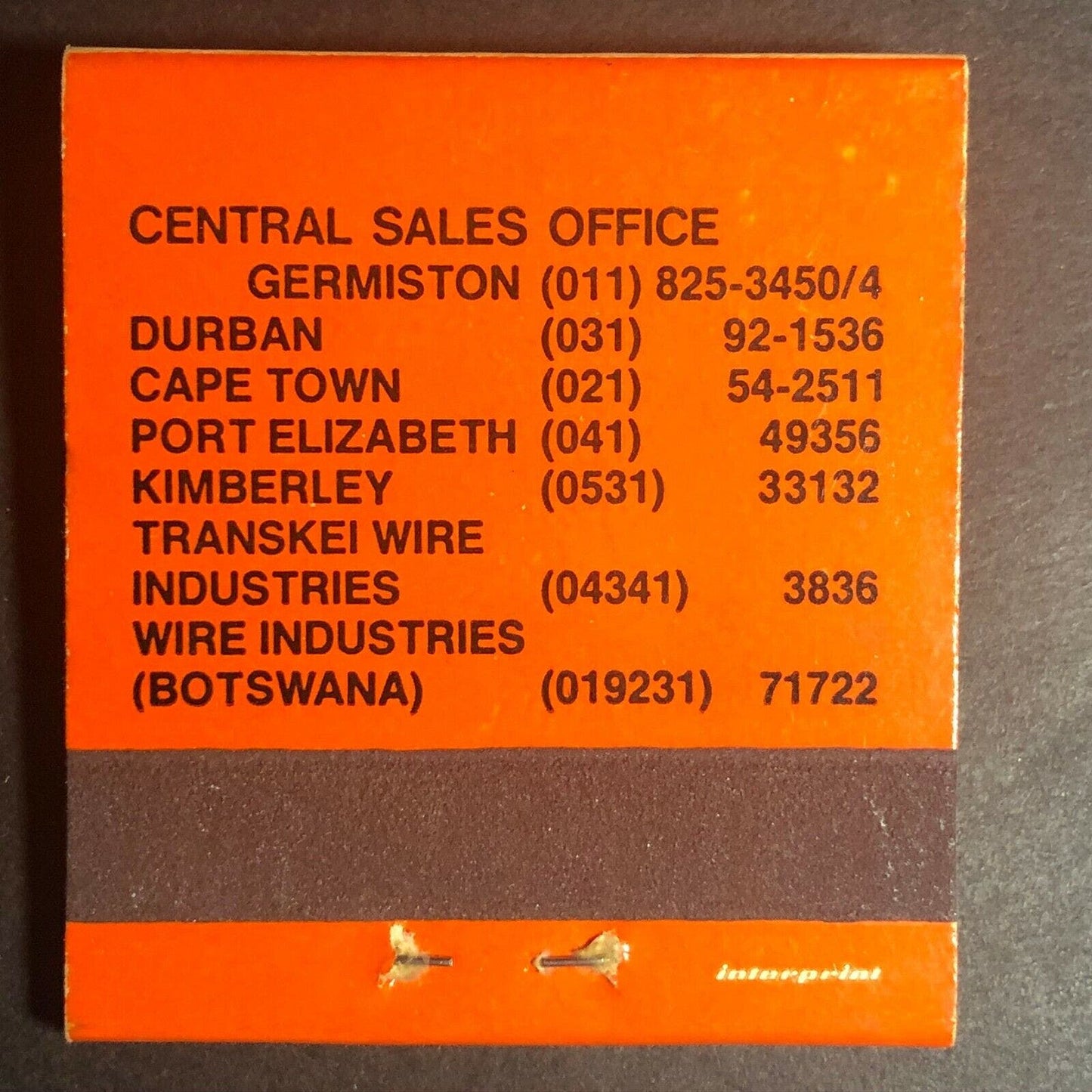 70's-80's Full Matchbook "Consolidated Wire Industries" – Jerry's ...